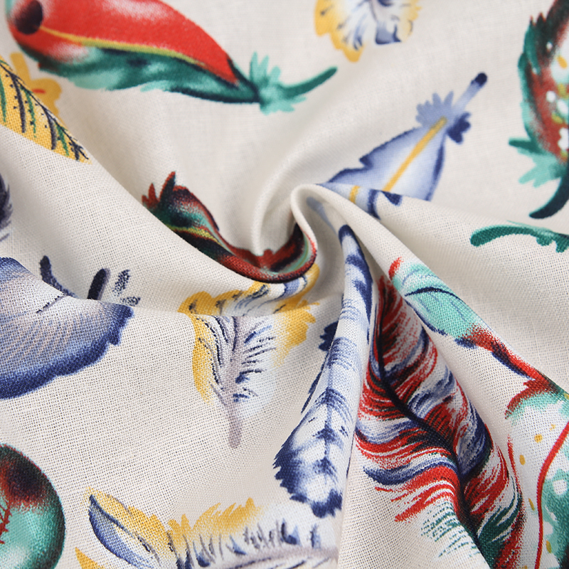 Feather pattern fabric Retro style fabric Calico P... – Grandado