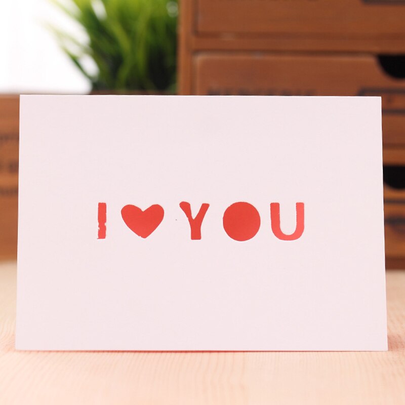 5pcs Openwork Greeting Card Red letters White Mess... – Vicedeal