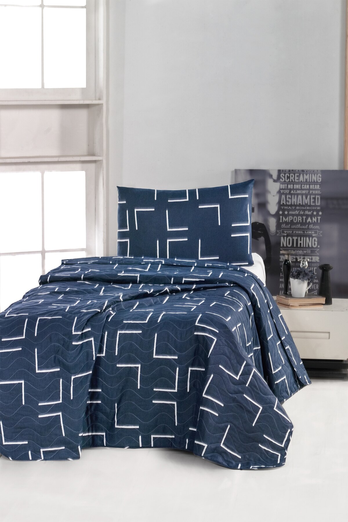 For Home polycotton single quilted bed spread fade... – Grandado
