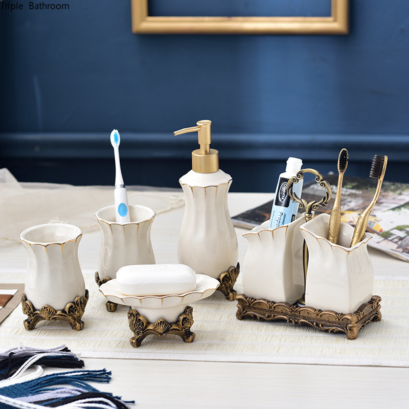 1 pc Ceramics White Lotion Bottle European Style G... – Grandado