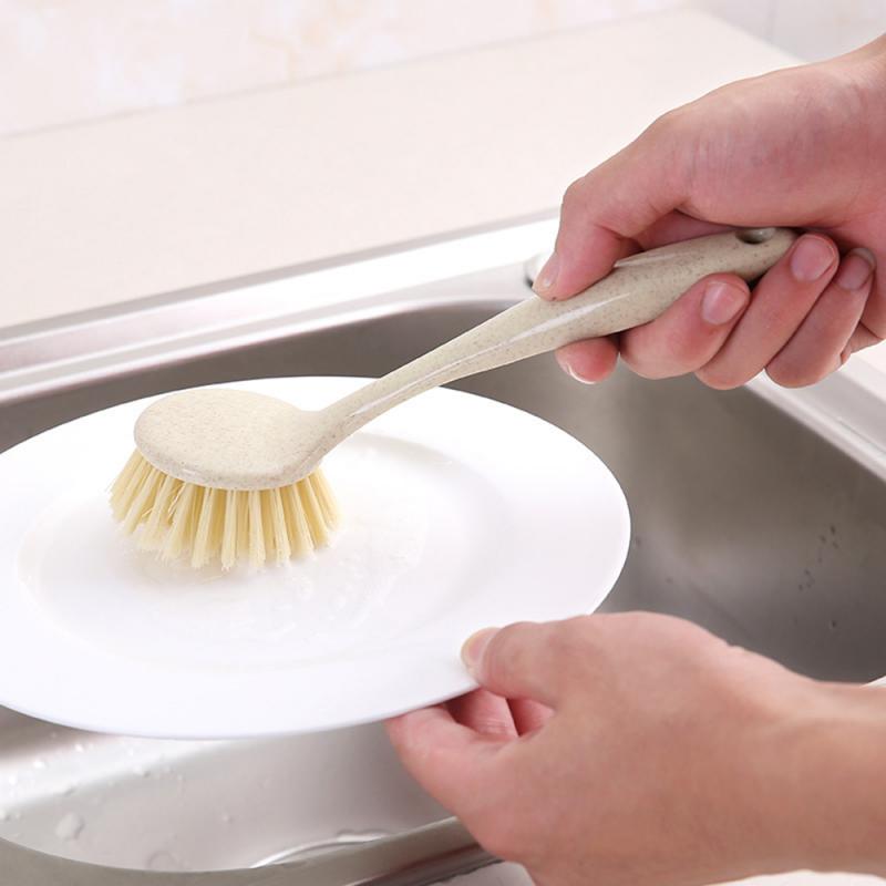 1pc Wooden Long Handle Pan Pot Brush Dish Bowl Was... – Grandado