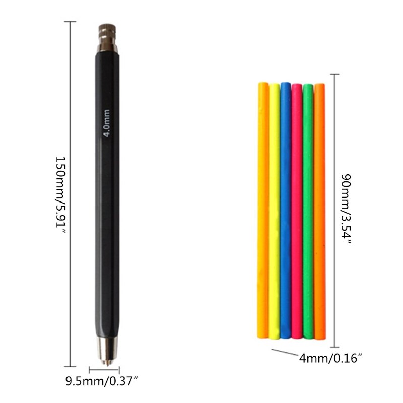 6 Colors 4.0mm Mechanical Pencils Set Writing Draw... – Grandado