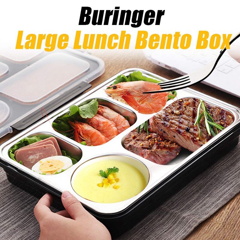 Lunch Bento Box Insulated Stainless Steel Square F... – Grandado
