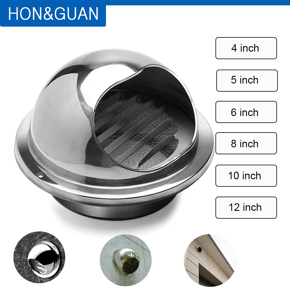 4-12inch Stainless Steel Wall Ceiling Air Vent Duc... – Vicedeal