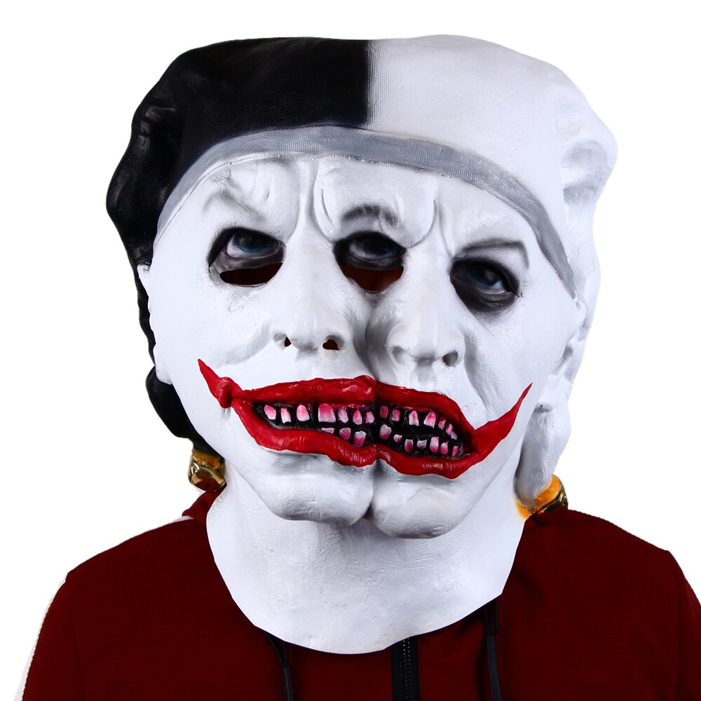 Scary Clown Mask Halloween Latex Two-Headed Black ... – Grandado
