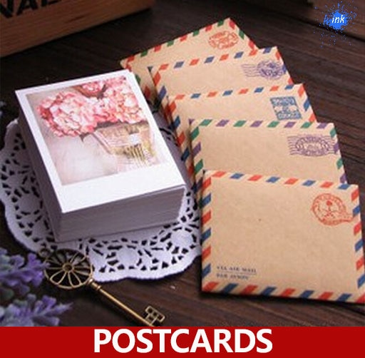 60 X (Kaarten + Kraft Enveloppen + Stickers)/Set, ... – Vicedeal