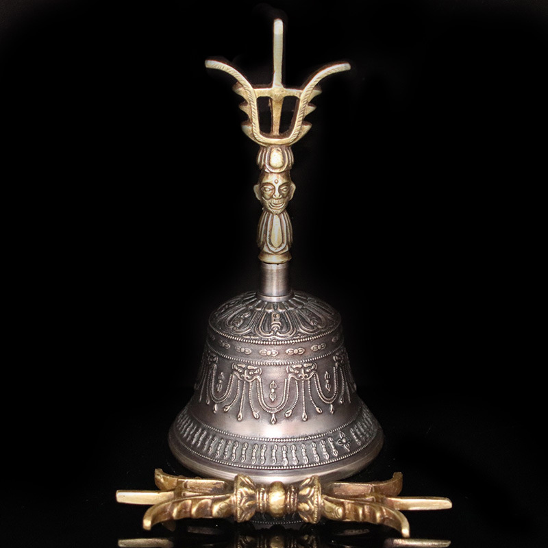 Tibetan Buddhist Meditation Three Pronged Bell and... – Grandado