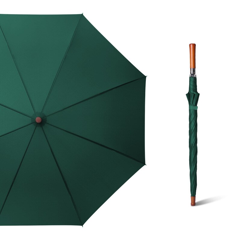 8 bone retro wooden handle umbrella multicolor umb... – Grandado