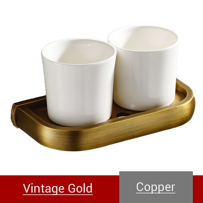 Bathroom Brass Toothbrush Cup Holder Wall Mounted ... – Vicedeal