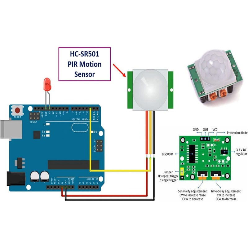5Pcs HC-SR501 Adjust IR Pyroelectric Infrared PIR ... – Grandado