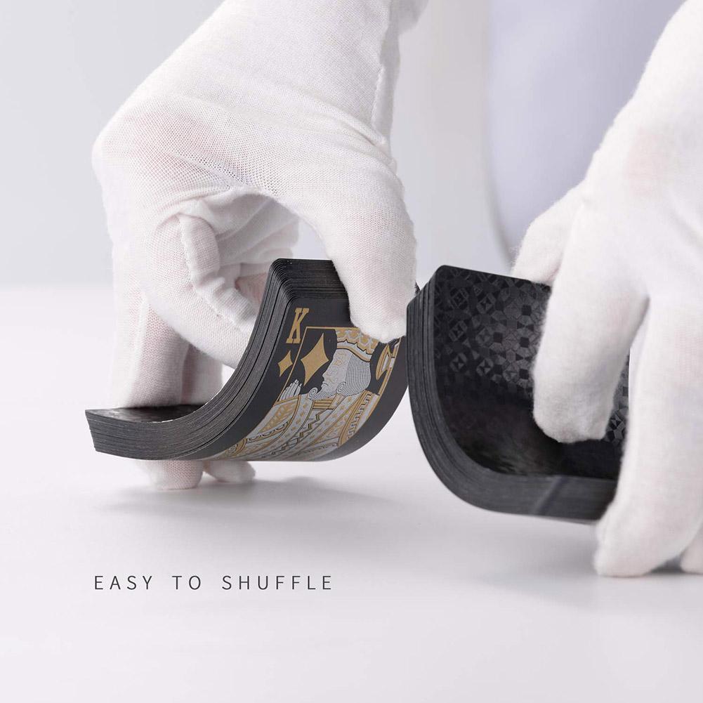 Golden Playing Cards Set Waterproof Plastic PVC Bl... – Grandado