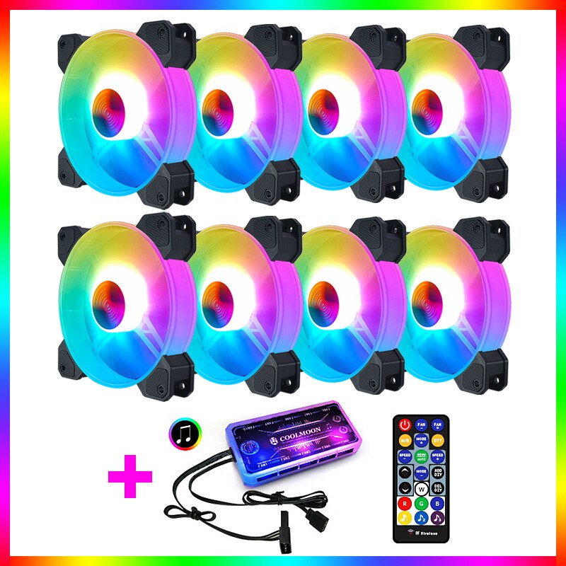Cool Moon Yuhuan RGB chassis fan 12cm desktop comp... – Vicedeal