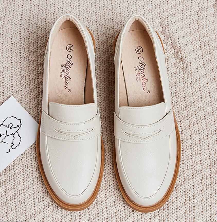 European British small leather shoes woman winter ... – Grandado