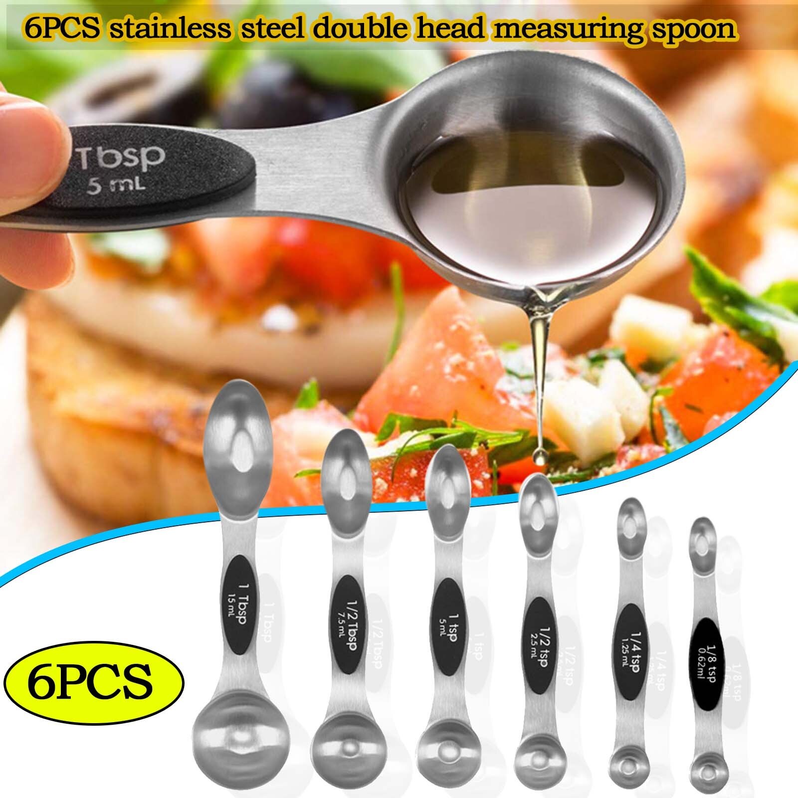 6pcs Stainless Steel Double Head Measuring Spoons ... – Vicedeal