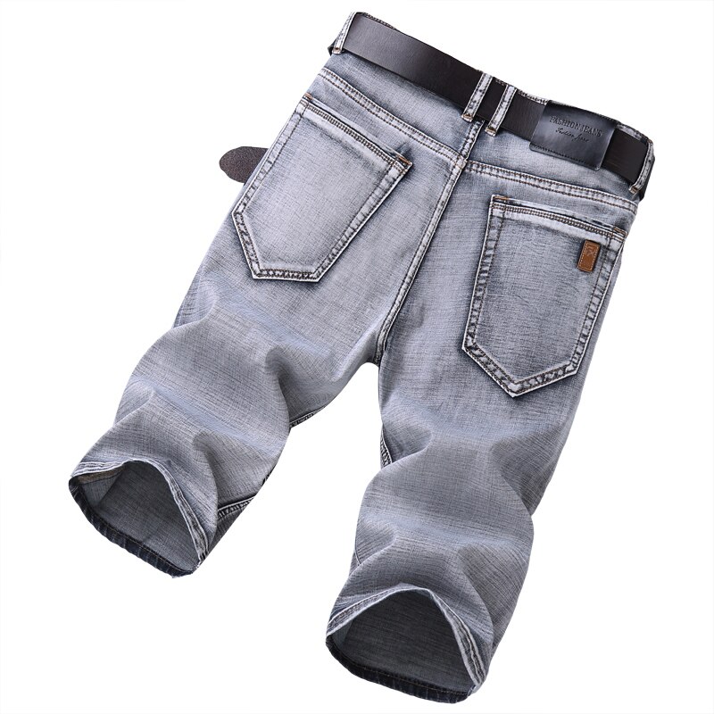 Classic Style Summer Men Gray Short Jeans Advanced... – Vicedeal