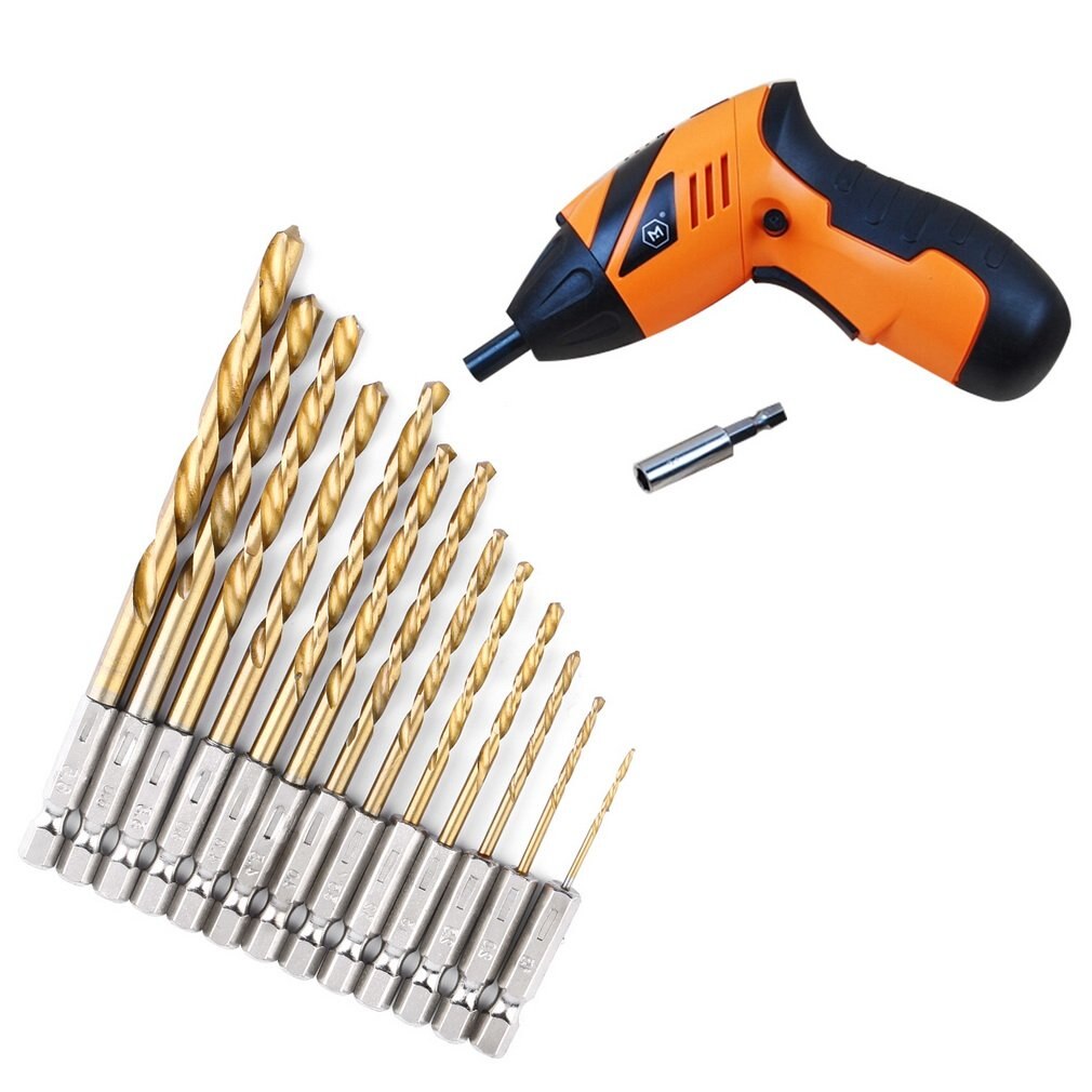 13pcs HSS High Speed Steel Titanium Coated Drill B... – Grandado
