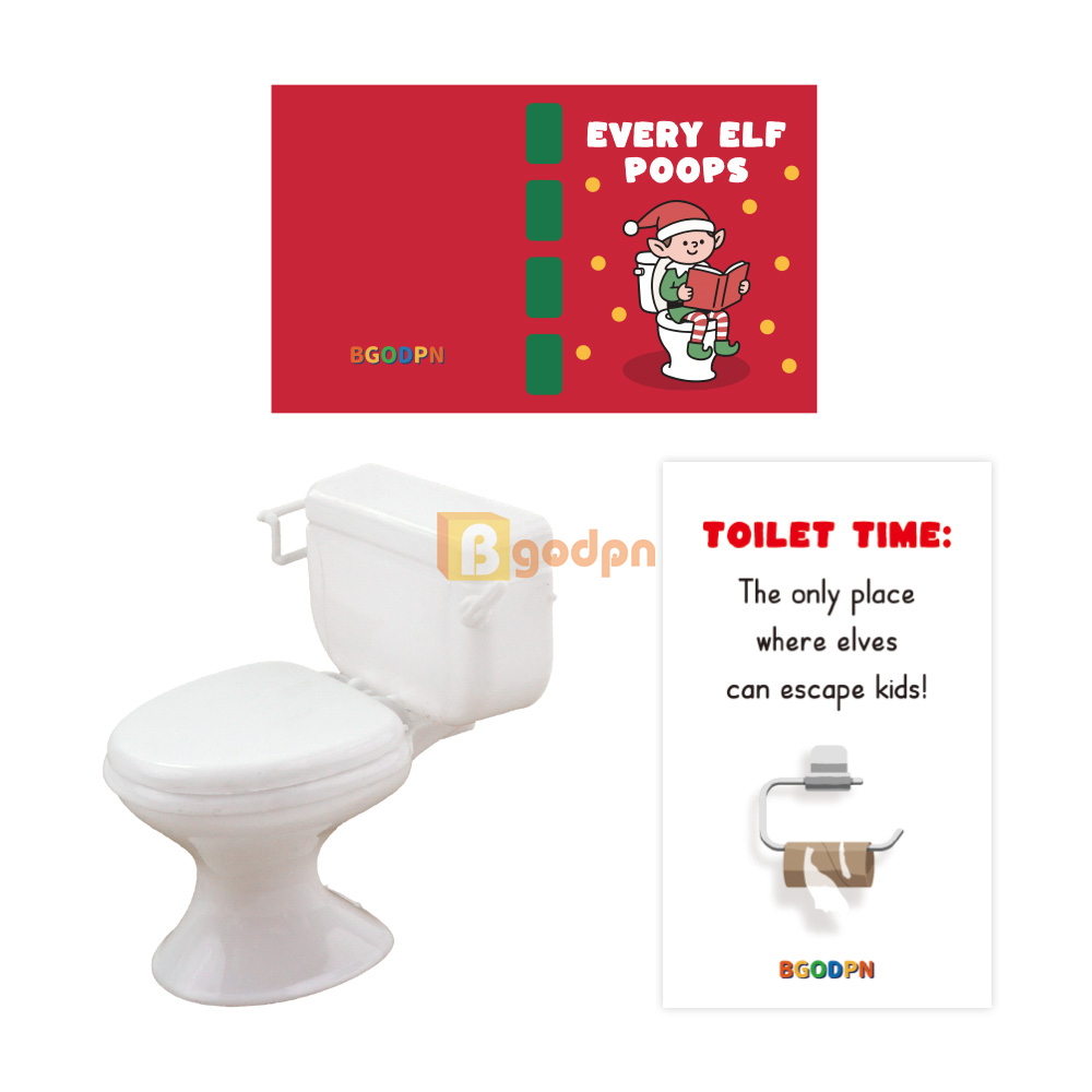 Christmas Elf Prop Toilet Time Scene Kit mit Mini-... – Grandado