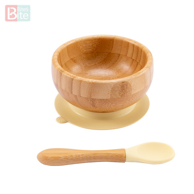1Set Baby Toddler Infant Feeding Bowls Bamboo Spoo... – Grandado