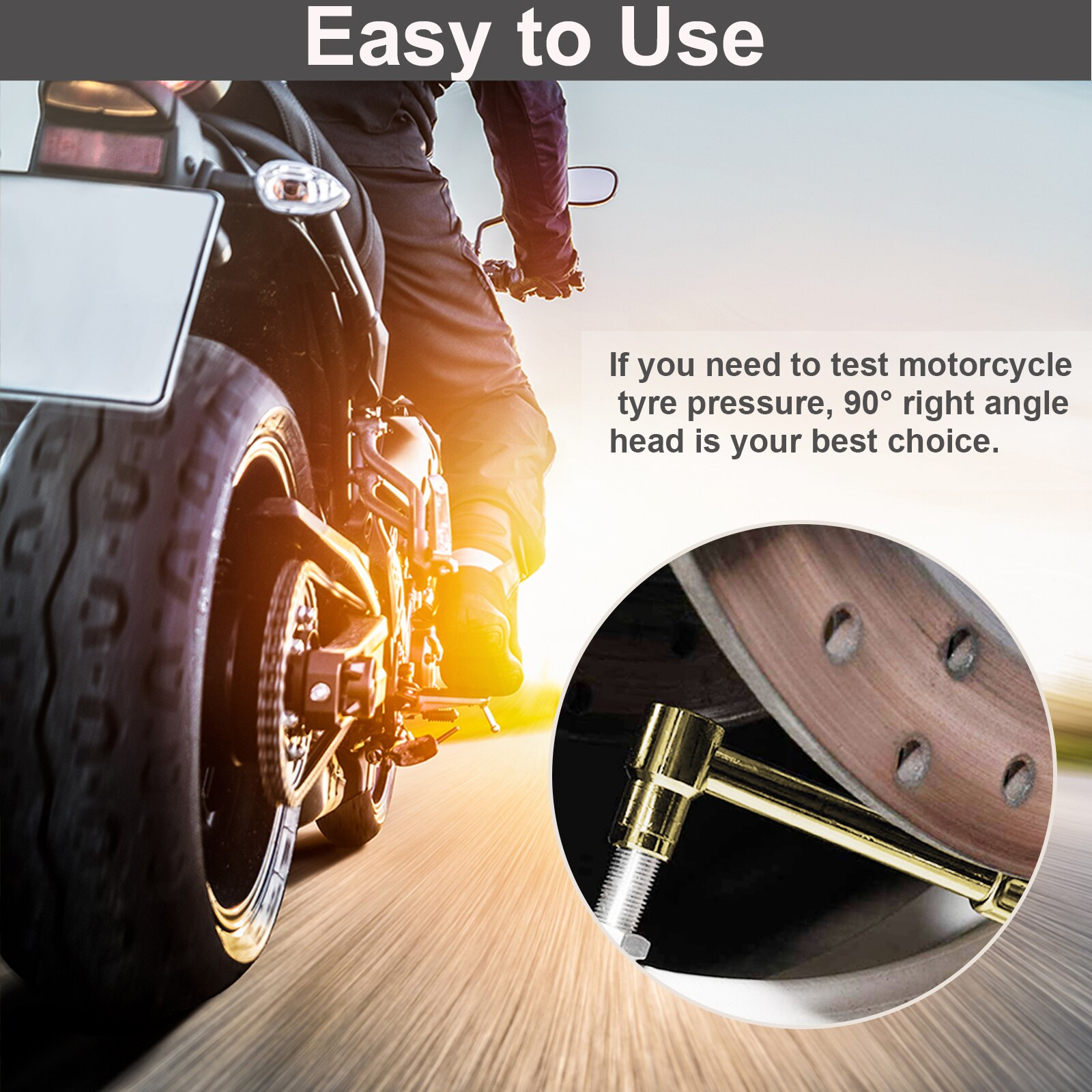 ATsafepro Motorcycle Tire Pressure Gauge 60 PSI 90... – Grandado