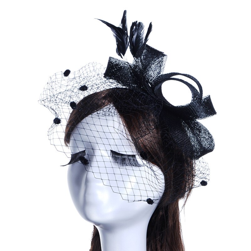 JaneVini Black Wedding Hats and Fascinators for Wo... – Grandado