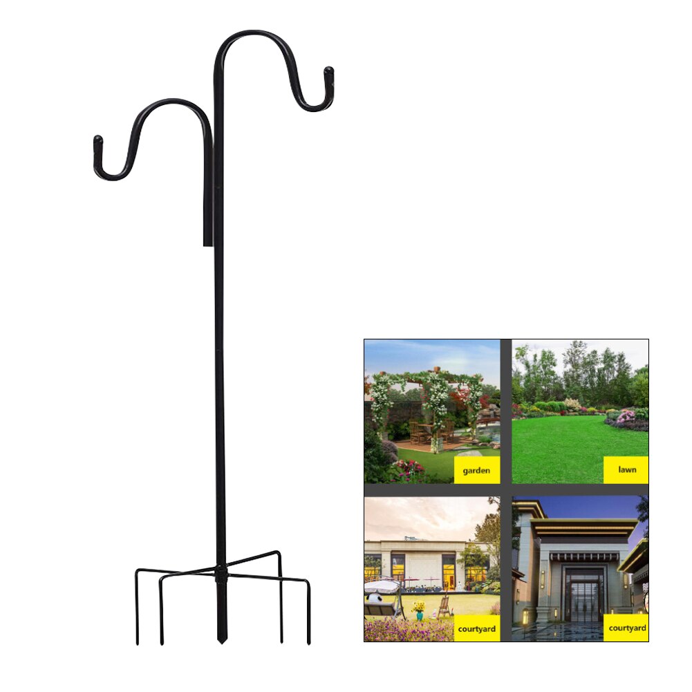 Shepherd Crook Hook Courtyard Garden Stake 4 Prong... – Grandado