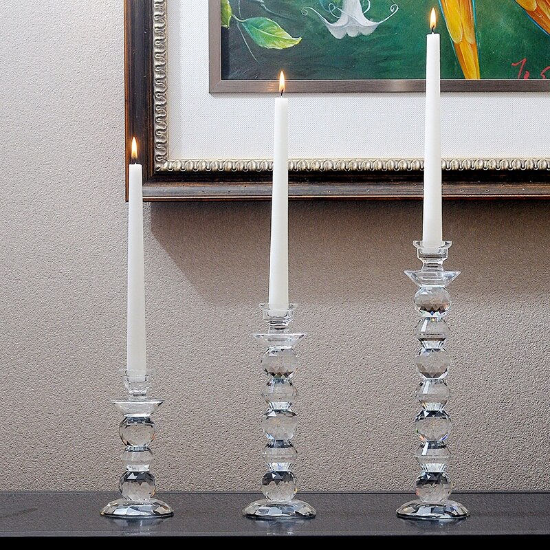 Crystal Glass Candleholder Romantic Dinner Table C... – Grandado