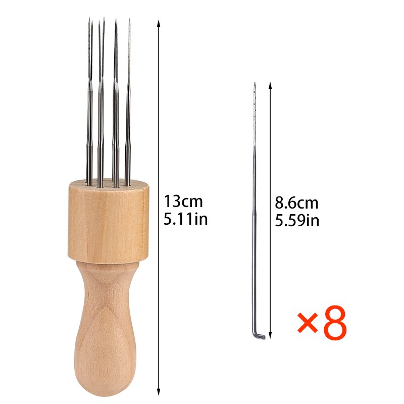 Aguja de fieltro de lana con mango de madera sólid... – Grandado