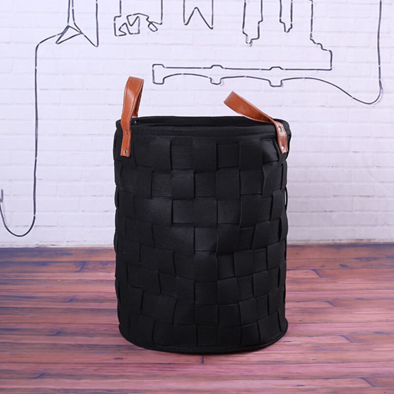 Handmade Weaved Felt Storage Buckets Stitching Des... – Grandado