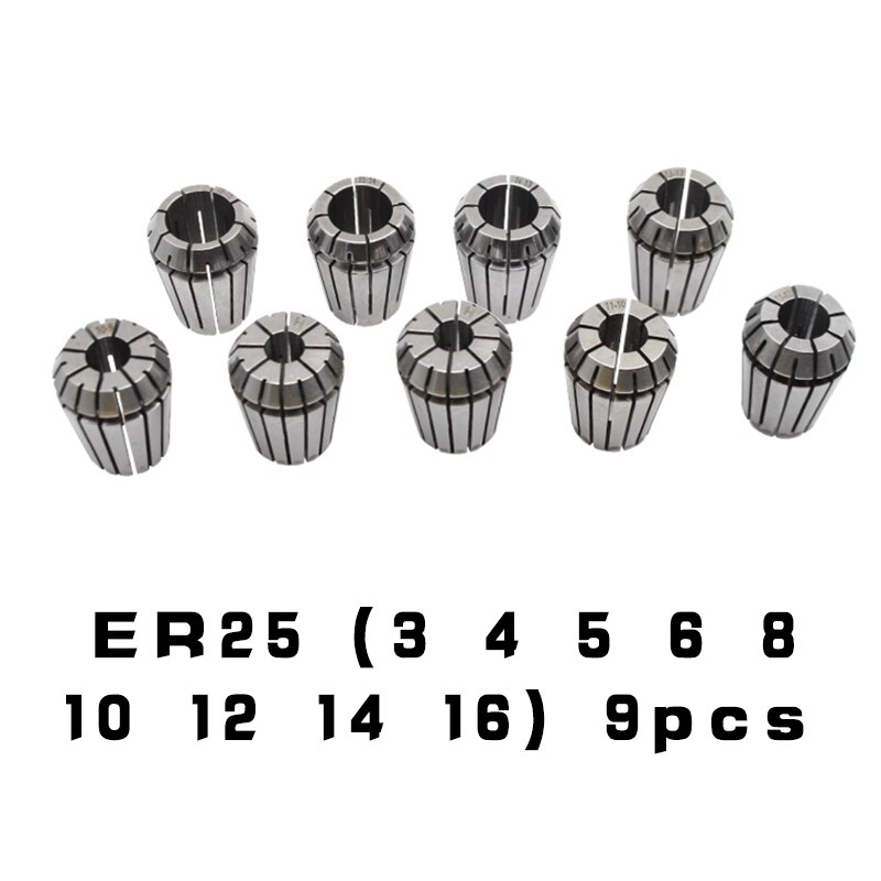 ER25 Lente Klemmen 9Pcs MT2 ER25 1Pcs Wrench 1Pcs ... – Grandado