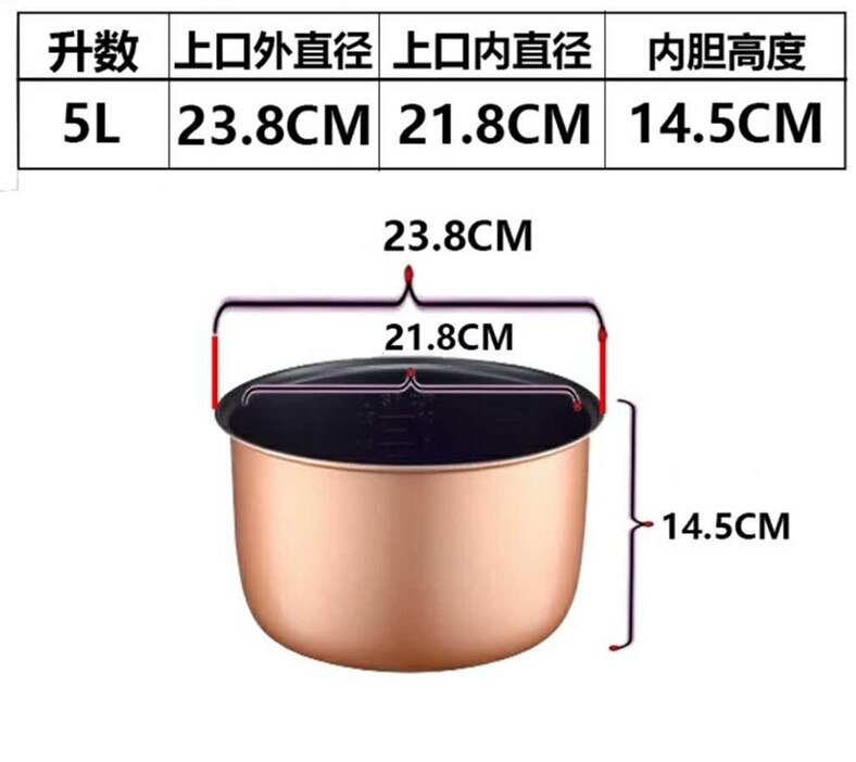 2L 3L 4L 5L latest technology gold rice cooker pot... – Grandado