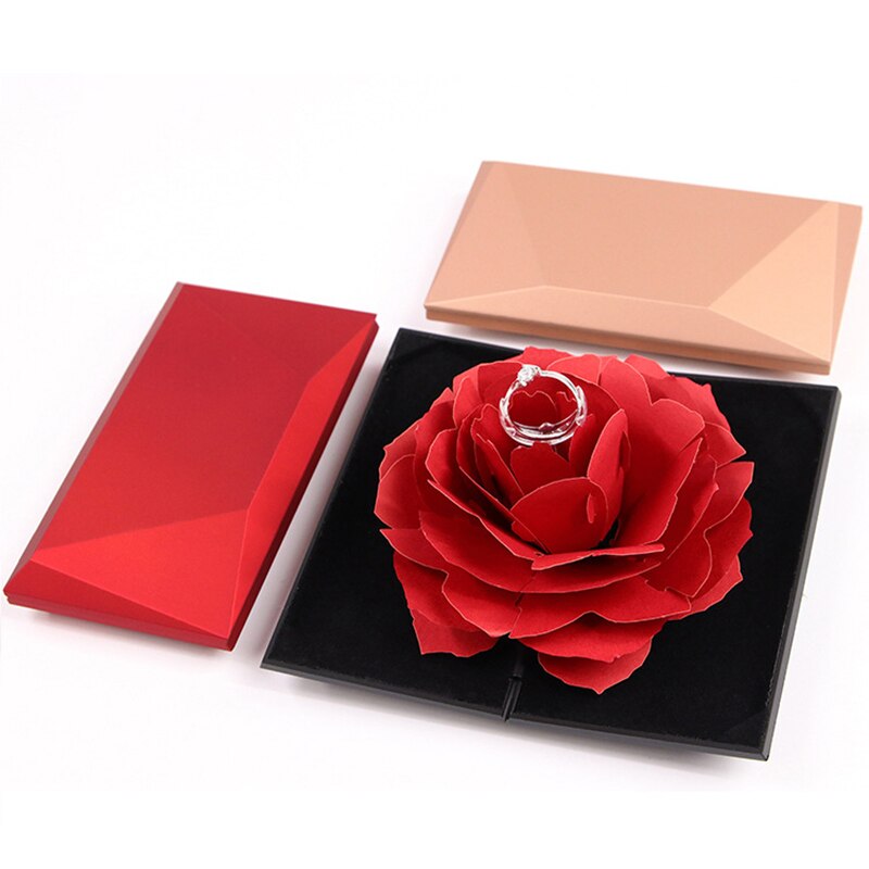 Pop-Up Klapp Rotierenden Rose Ring Box Geburtstag ... – Vicedeal