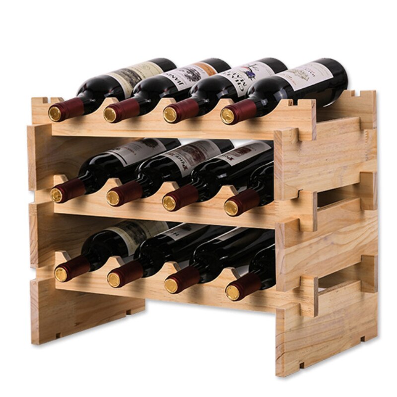 4 Bottle Solid Wood Wine Bottles Holder Free Combi... – Grandado