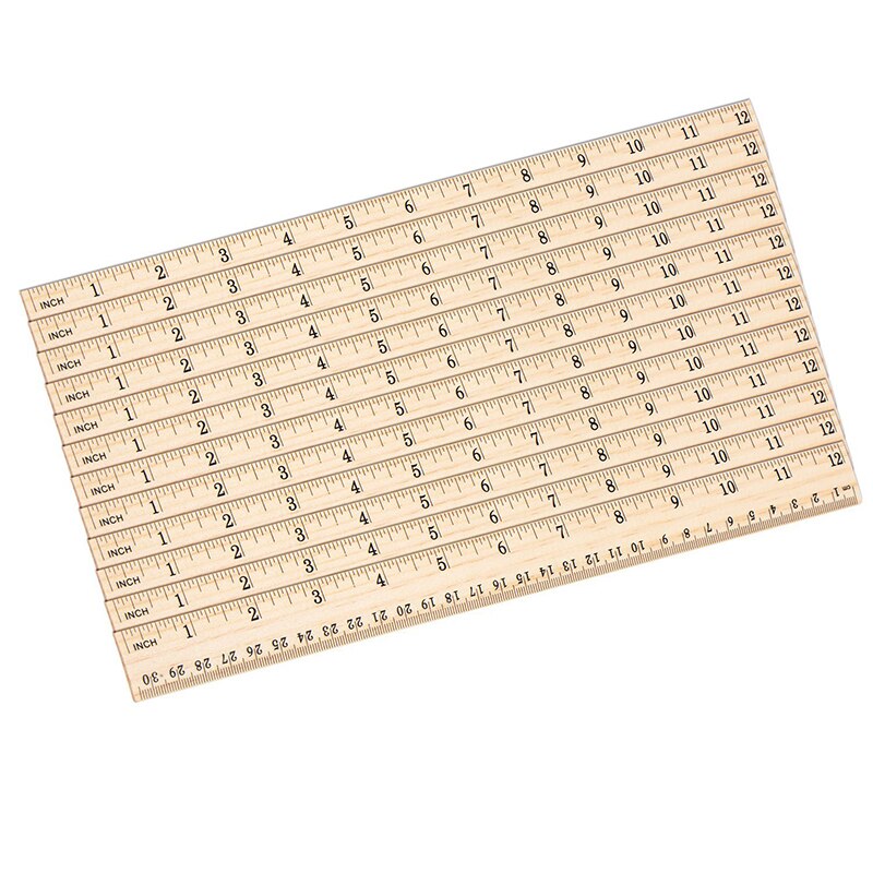 12 x Wood Ruler Student Rulers Wooden School Ruler... – Vicedeal