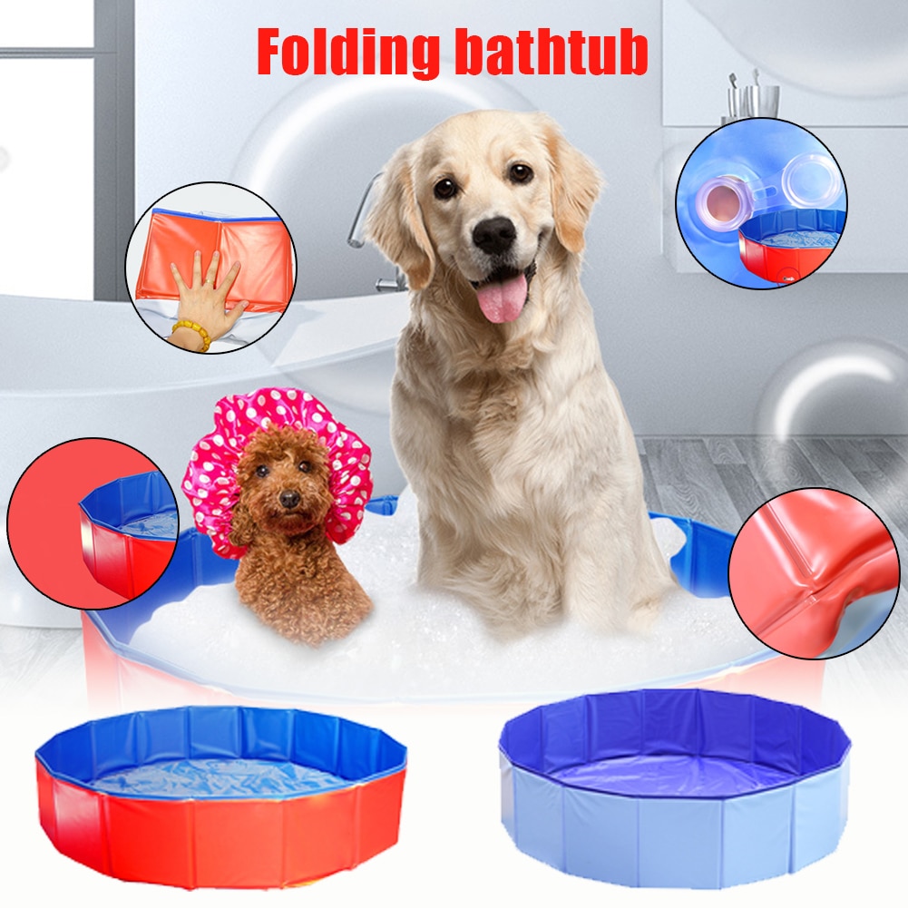 Foldable Dog Pet Bath Pool Collapsible Bathing Tub... – Grandado