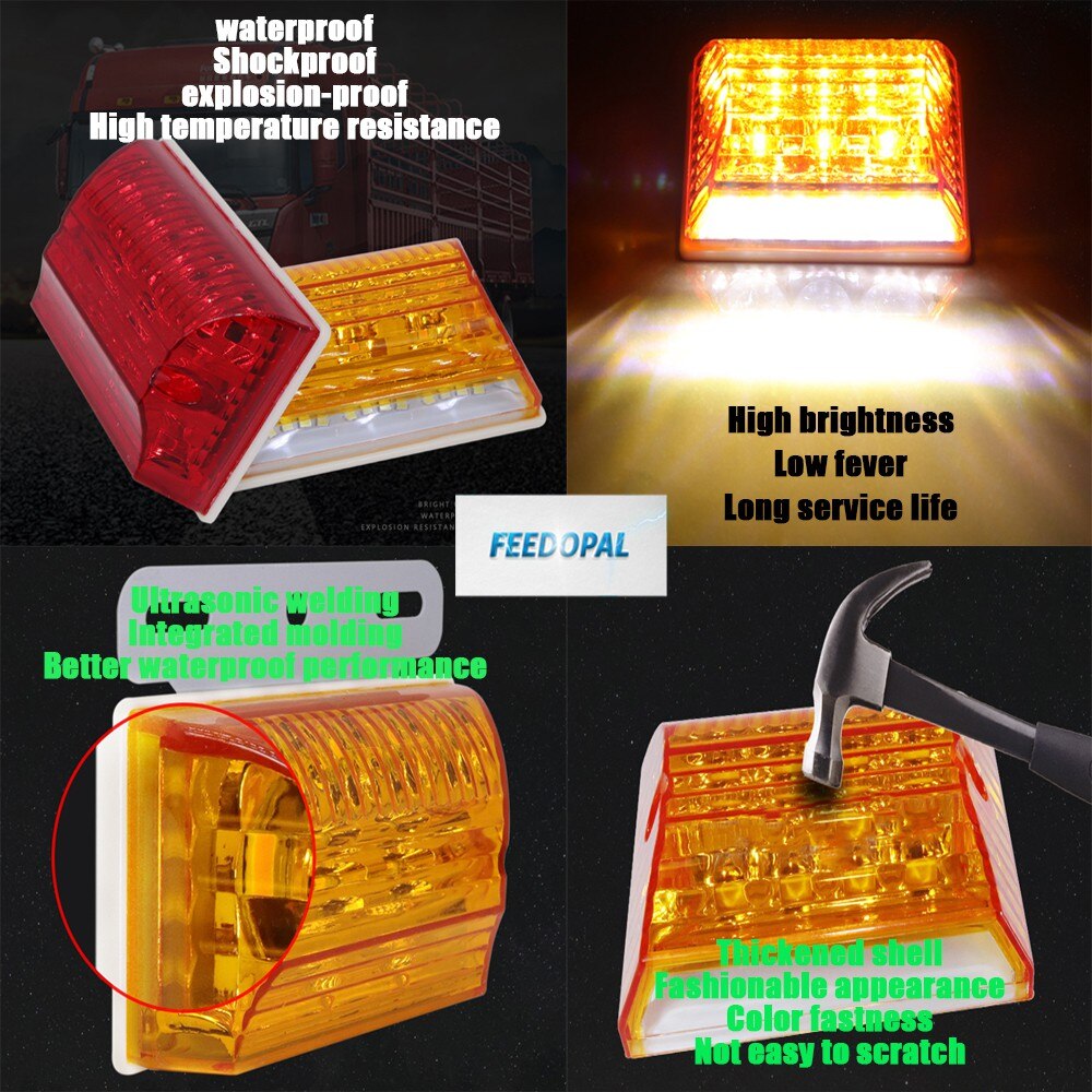 Feedopal 6PCS 20 LED Marker Indicator Light Cleara... – Grandado