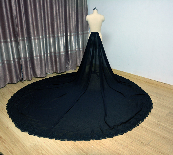 Detachable Chiffon train skirt Cathedral wedding d... – Vicedeal