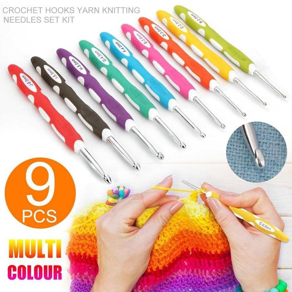 9PCS Crochet Hook Multi-colour Aluminum Needles Ho... – Vicedeal