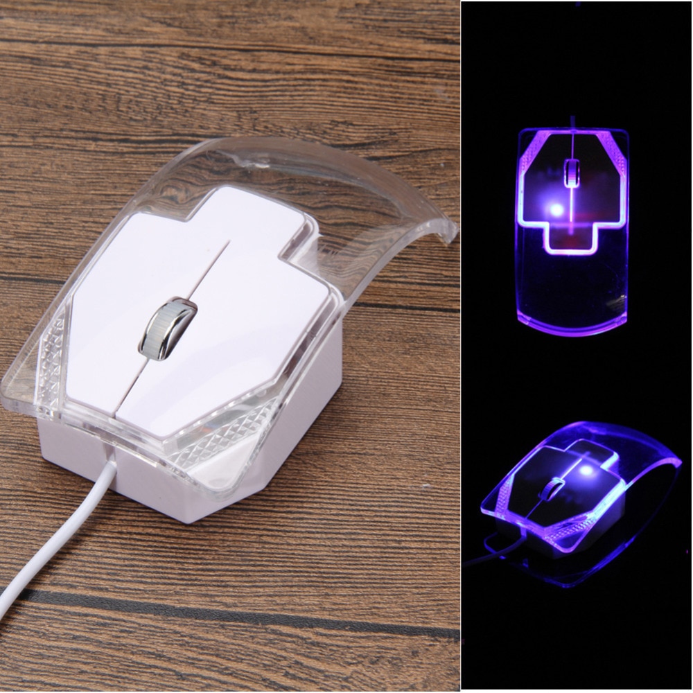 Kreative Transparent Led Optische Verdrahtete Maus... – Vicedeal