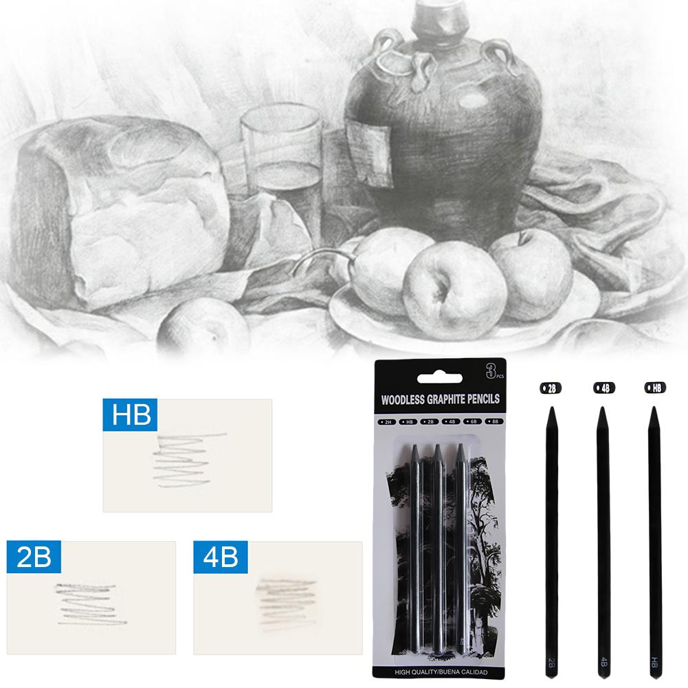 Professionele 3Pcs HB 2B 4B Woodless Grafiet Potlo... – Grandado