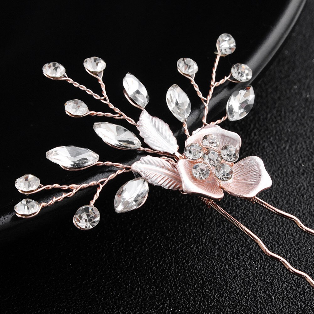 NPASON Rose Gold Floral Bridal Hair Comb Pins Set ... – Vicedeal