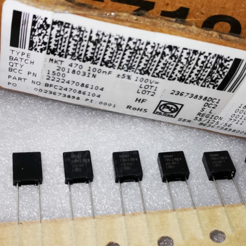 20PCS BC PILKOR MKT 470 0.1UF 100V P5MM black film... – Grandado