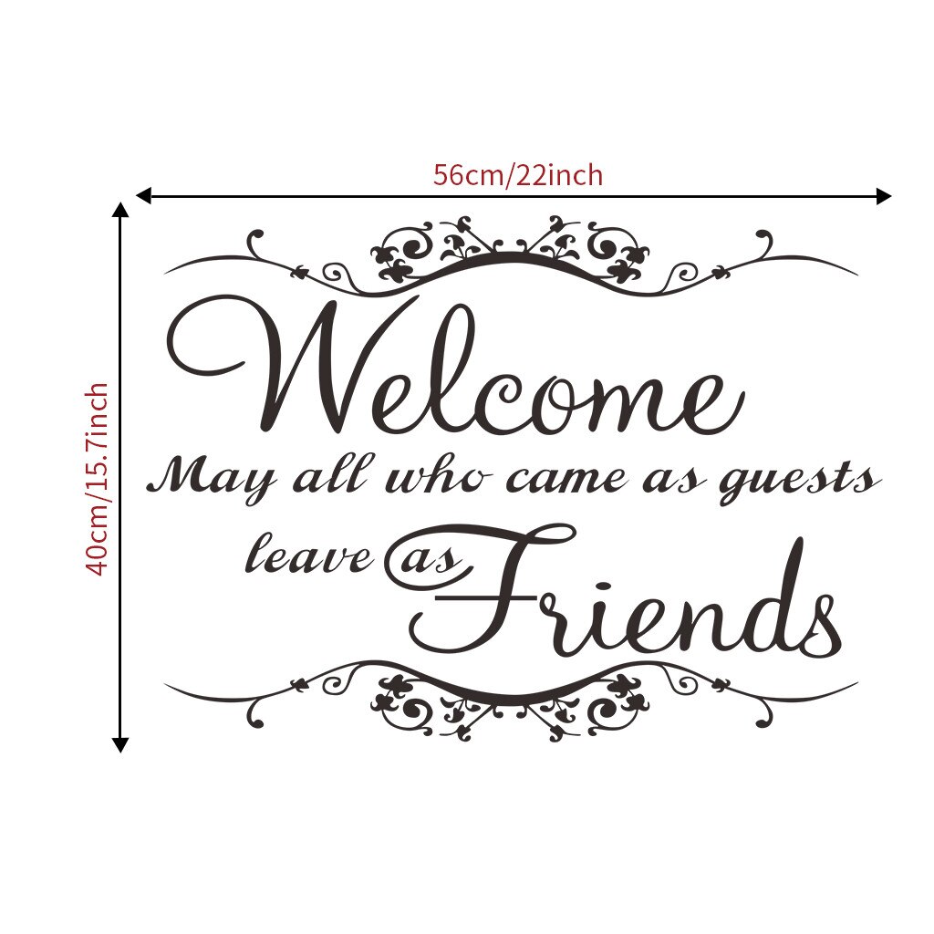 Welcome Friend Art Vinyl Mural Home Decor Wall Sti... – Grandado