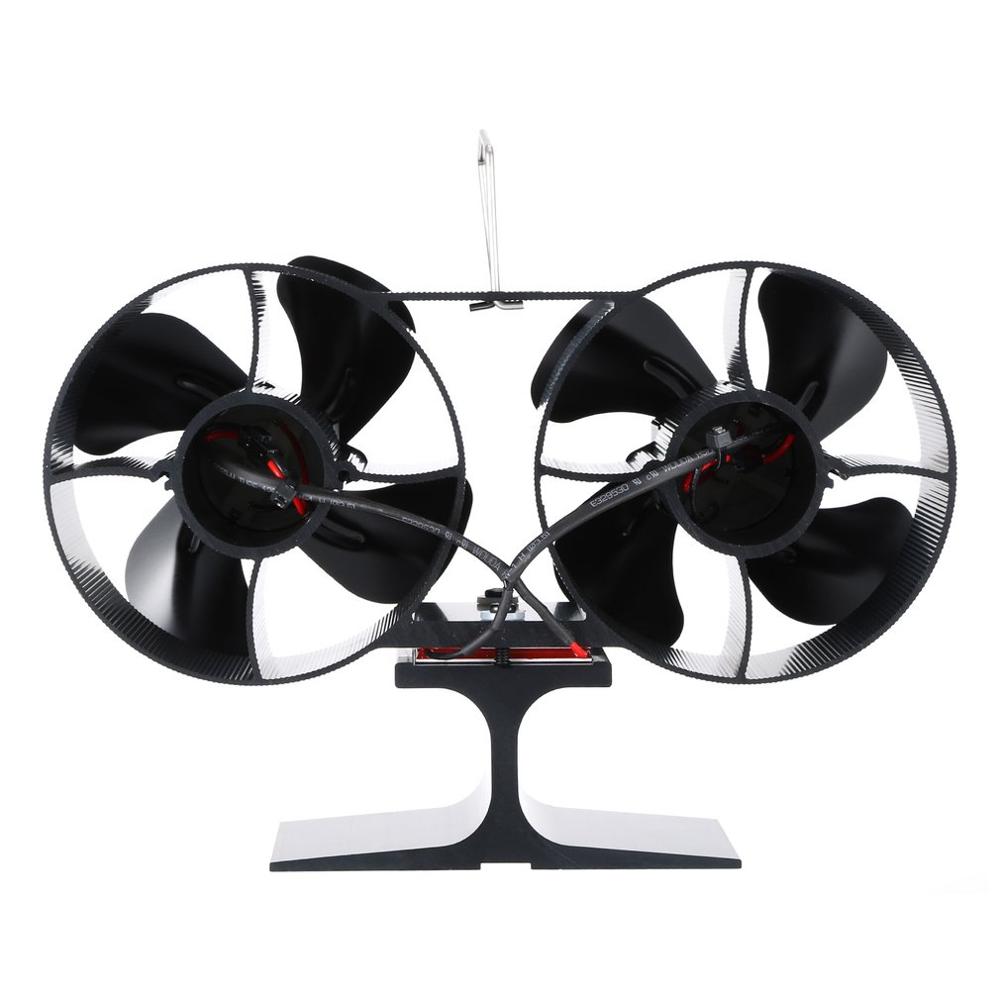 Dual Head 8 Blades Powered Stove Fan Aluminium Sil... – Grandado