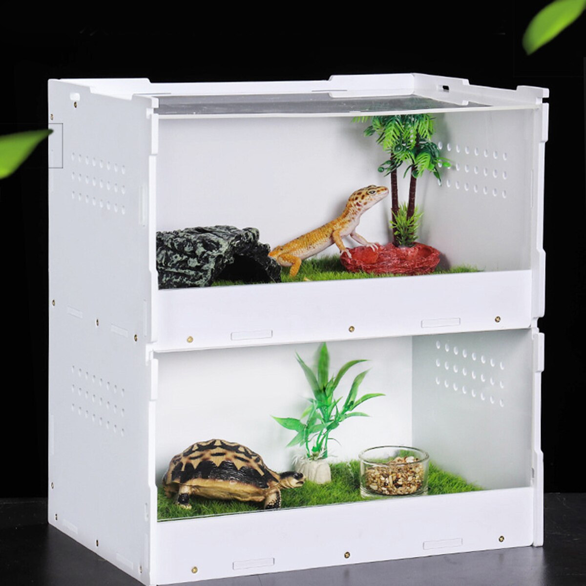Acrylic Reptile Breeding Box Double-Deck Reptile B... – Grandado