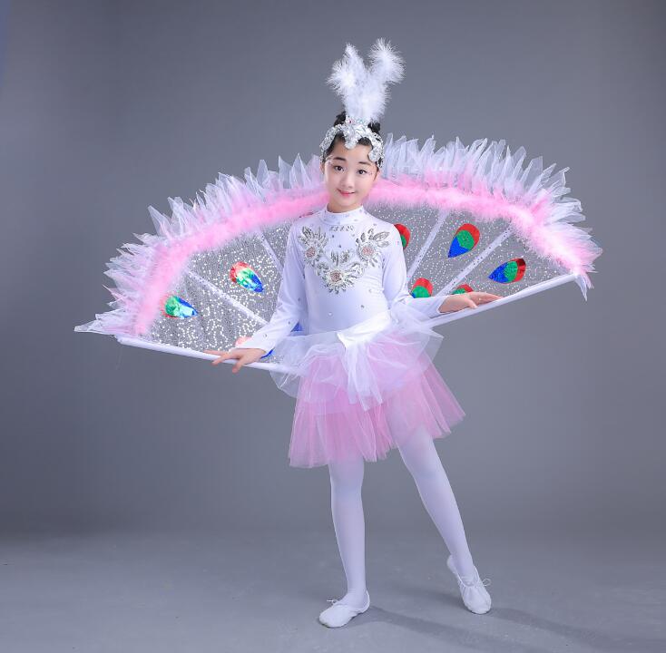 Sequined Adult Children Girls Peacock dance dress ... – Grandado