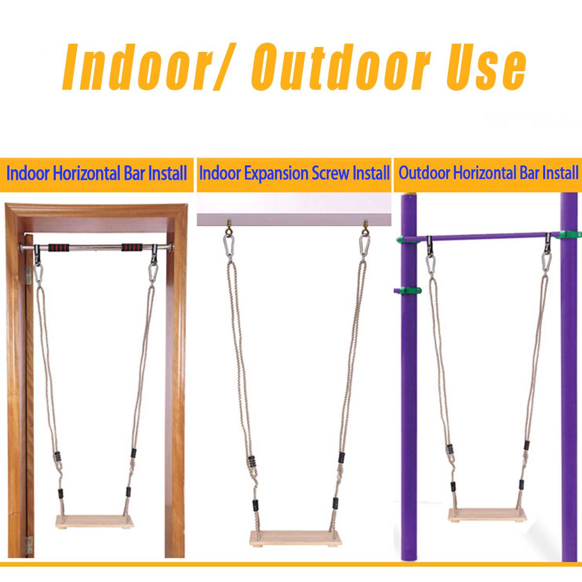 Adults Children Swing Chair Wooden Toy Swing Rocki... – Grandado