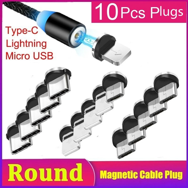 1/5/10Pcs Round Magnetic Cable Adapter Head Dust P... – Grandado