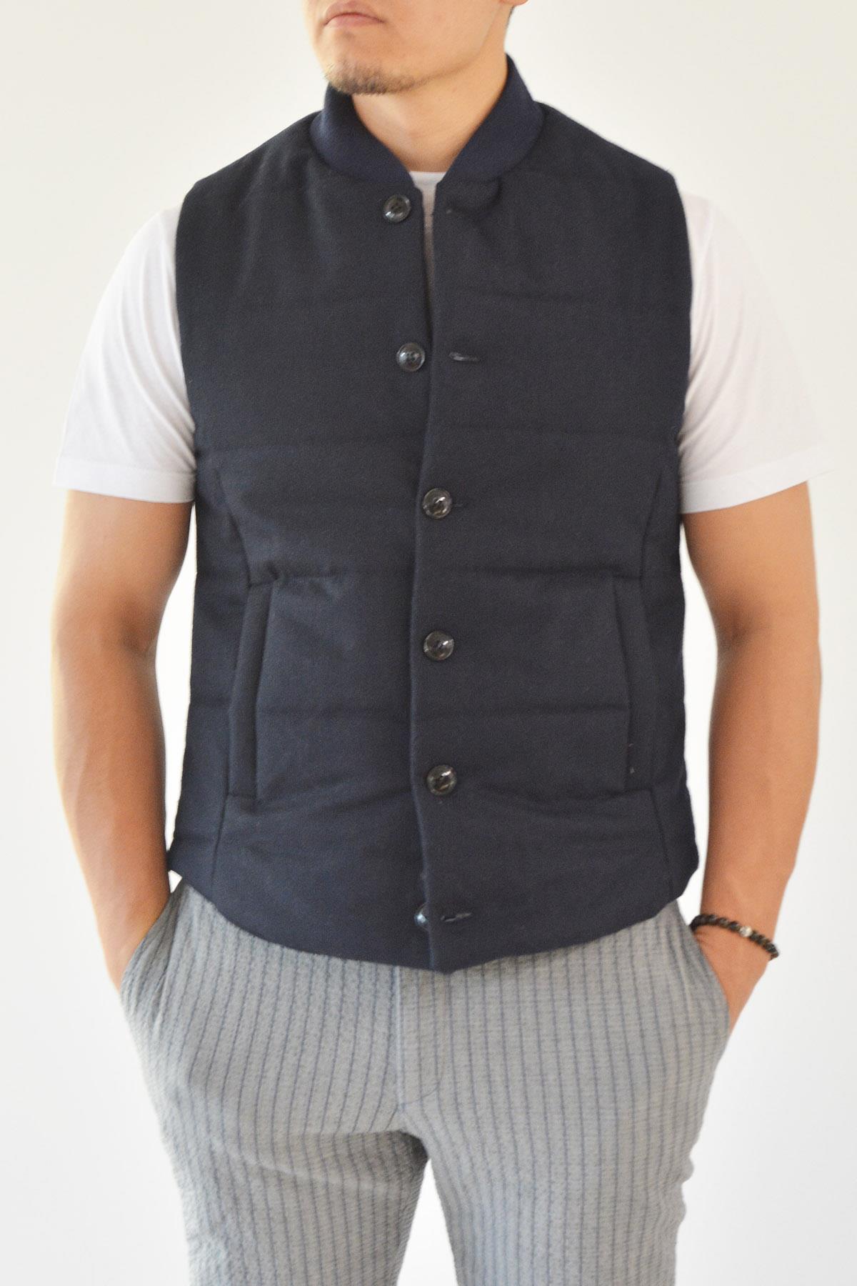 Inflatable Wool Navy Blue Men 'S Vest – Grandado