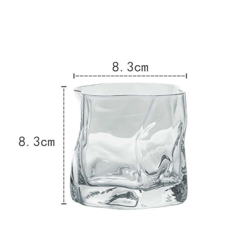 Ins simple wine glass water cup twisted square whi... – Grandado