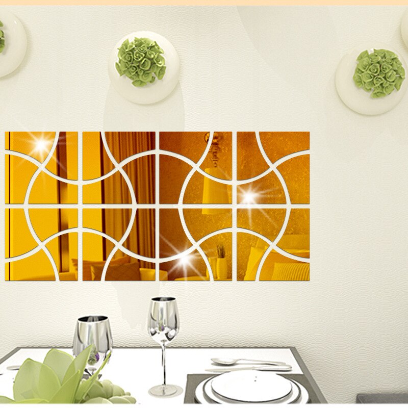 Decorate Home 3D geometry art wall mirror sticker ... – Grandado